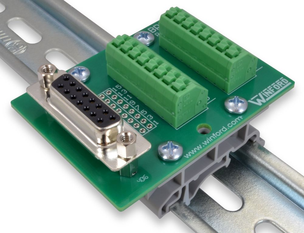 DB15 Breakout Board with Spring Connection Terminals - Winford Engineering