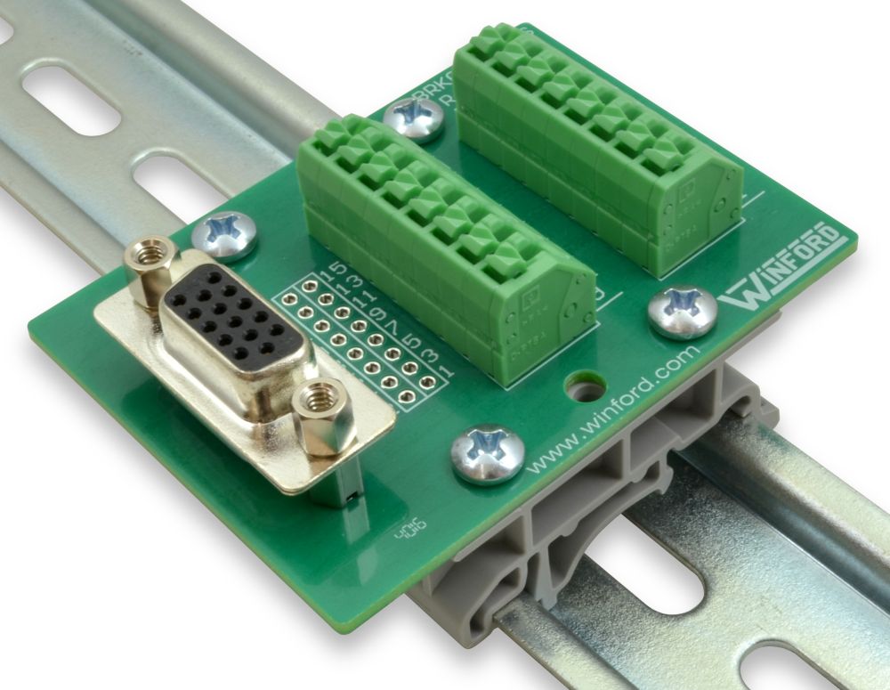 DB15HD Breakout Board with Spring Connection Terminals - Winford ...