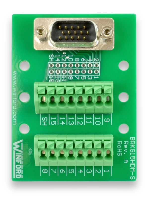 DB15HD Breakout Board with Spring Connection Terminals - Winford ...