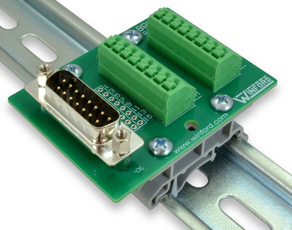 DB15 Breakout Board with Spring Connection Terminals - Winford Engineering