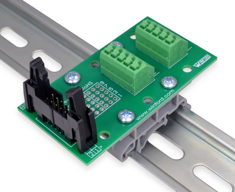 2x5 0.1" Header (10 Pin IDC Breakout Board with Spring Connection ...