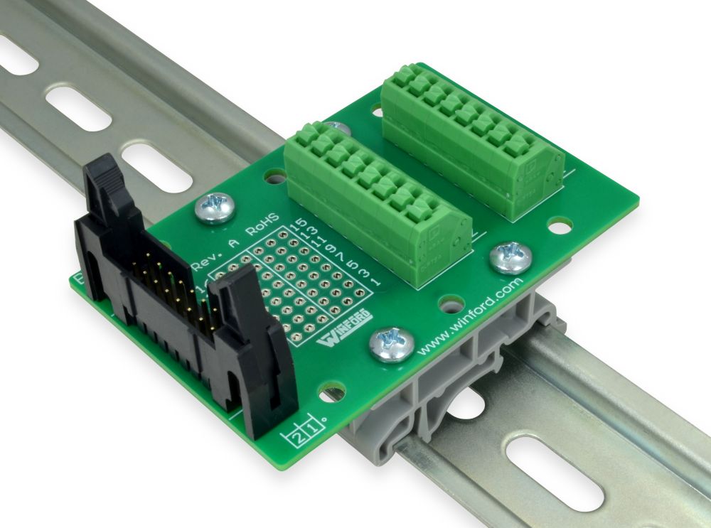2x8 0.1" Header (16 Pin IDC Breakout Board with Spring Connection ...