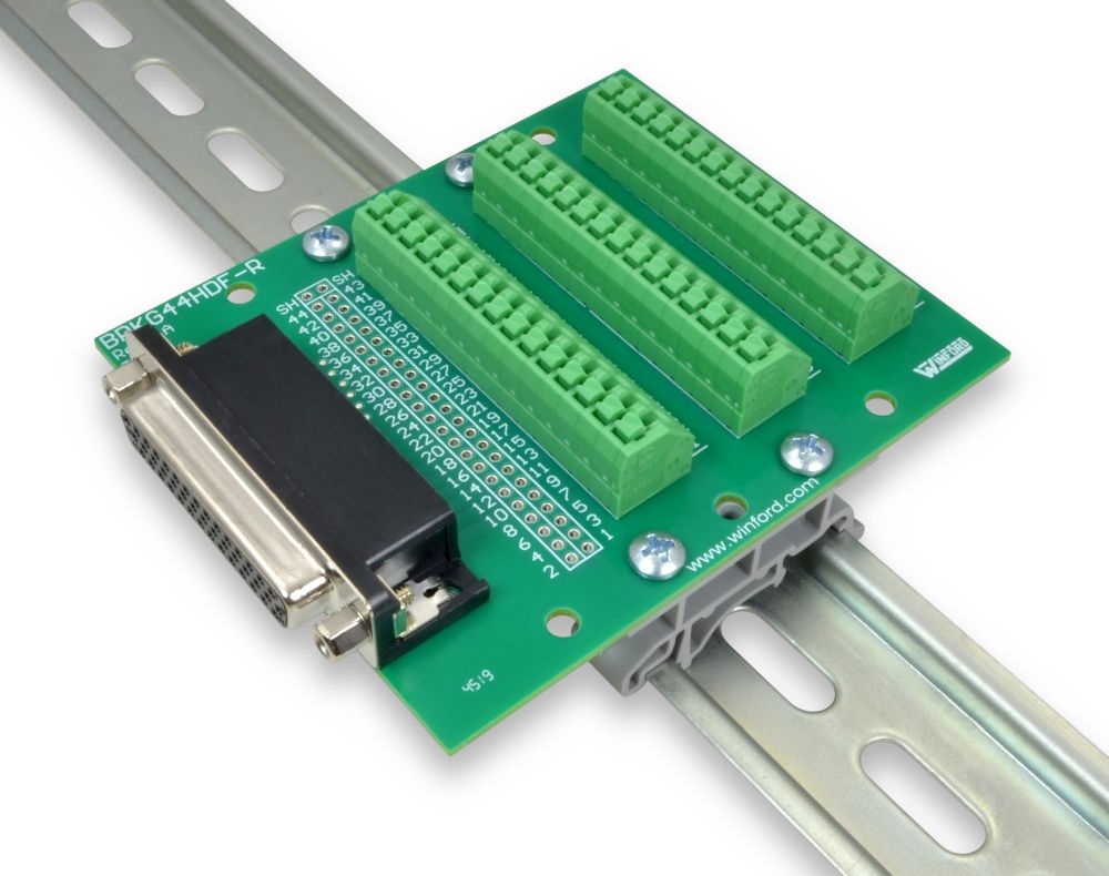 DB44HD Breakout Board with Spring Connection Terminals - Winford ...