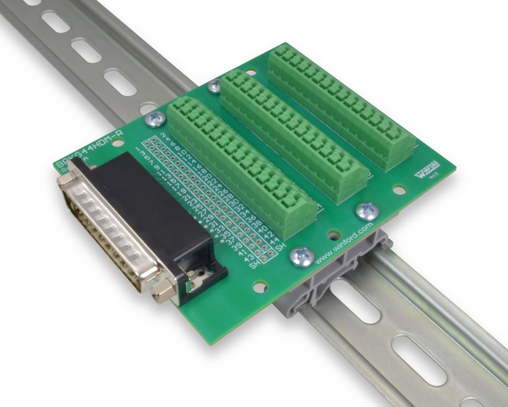 DB44HD Breakout Board with Spring Connection Terminals - Winford ...