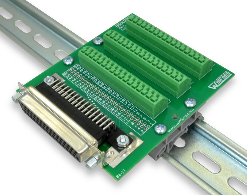 DB50 Breakout Board with Spring Connection Terminals - Winford Engineering