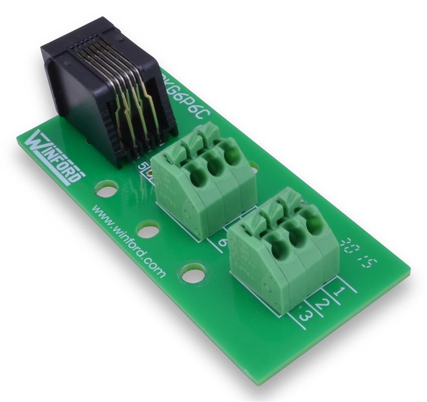 RJ11/RJ12 6P6C Modular Jack Breakout Board with Spring Connection ...