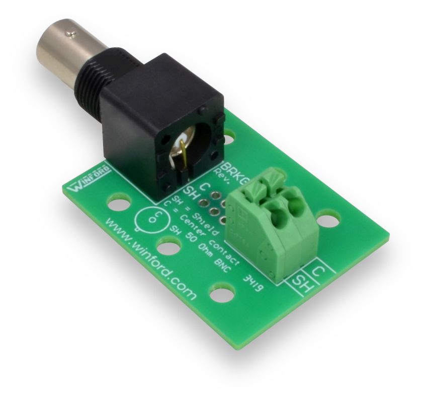BNC Breakout Board with Spring Connection Terminals - Winford Engineering