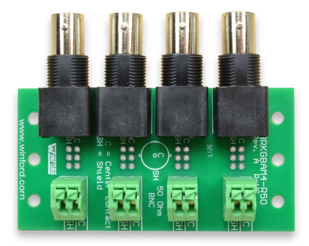 BNC Breakout Board with Spring Connection Terminals - Winford Engineering