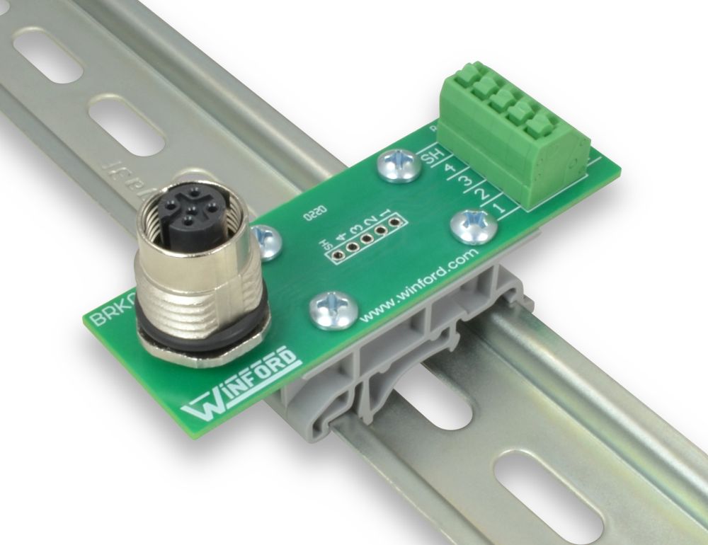 M12 4-Pin Breakout Board with Spring Connection Terminals - Winford ...