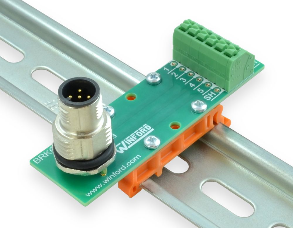 M12 5-Pin Breakout Board with Spring Connection Terminals - Winford ...