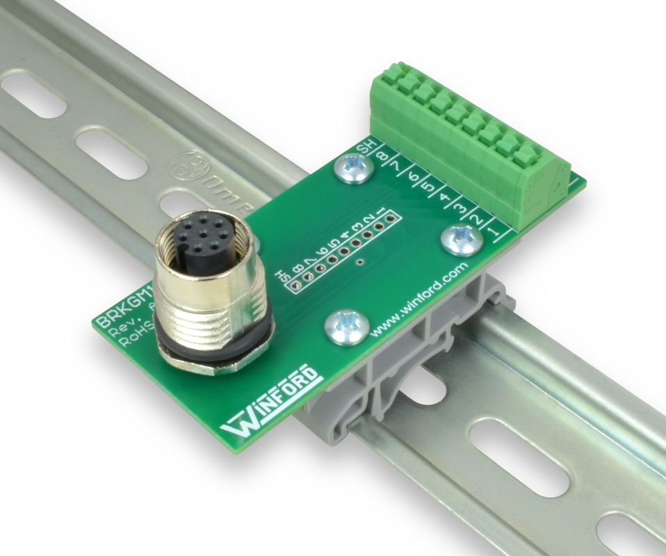 M12 8-Pin Breakout Board with Spring Connection Terminals - Winford ...