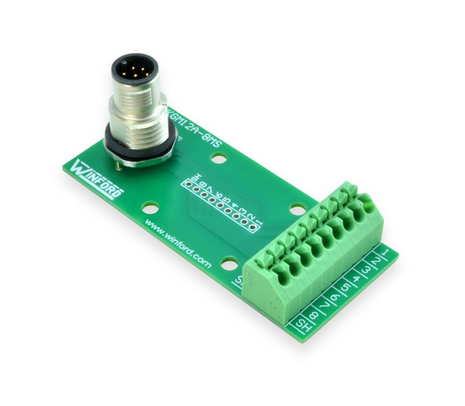 M12 8-Pin Breakout Board with Spring Connection Terminals - Winford ...