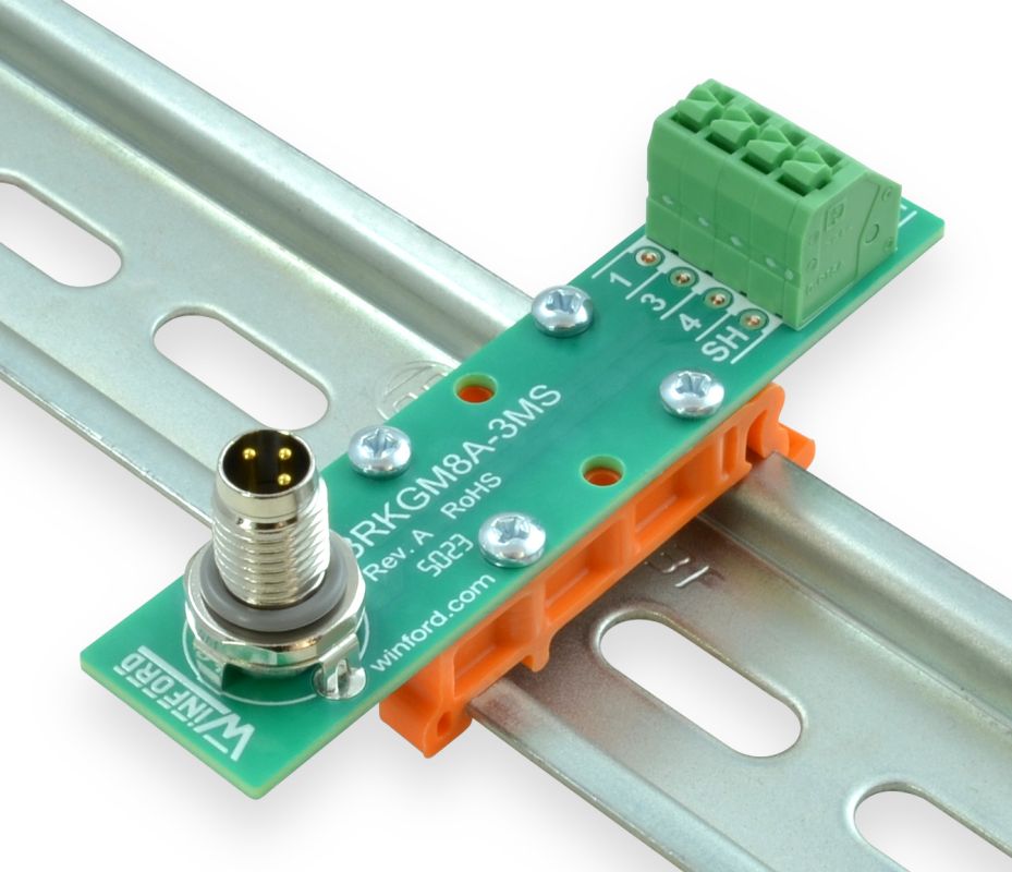 M8 3-Pin Breakout Board with Spring Connection Terminals - Winford ...