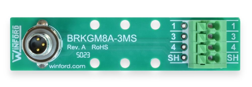 M8 3-Pin Breakout Board with Spring Connection Terminals - Winford ...