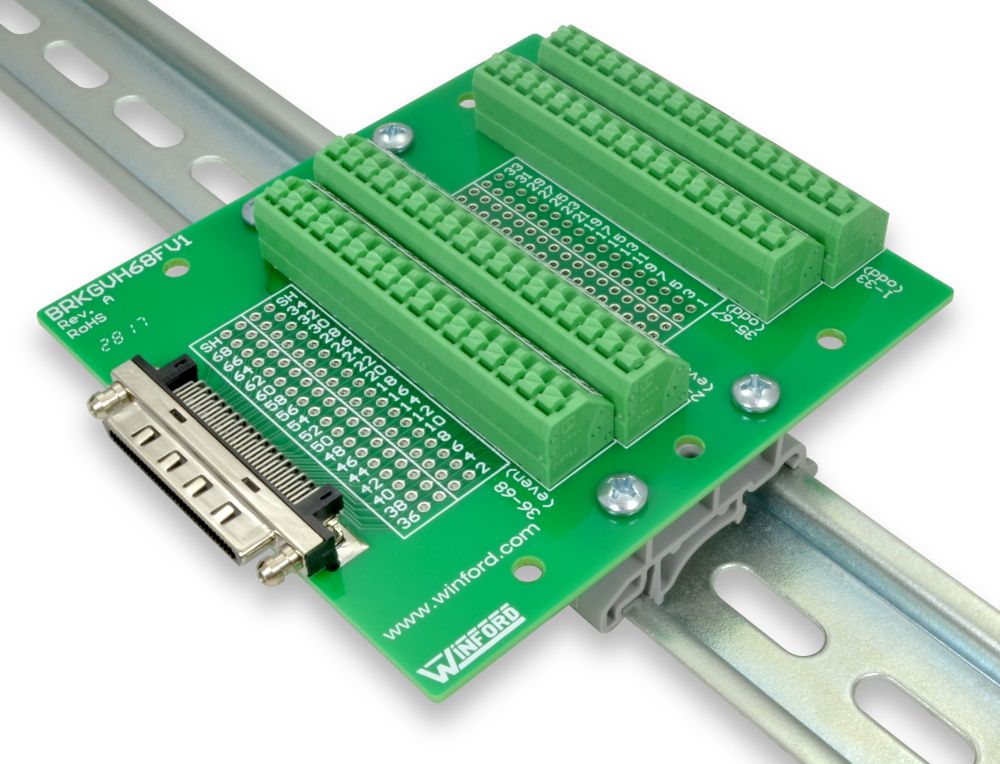 VHDCI 68-Pin Breakout Board with Spring Terminals - Winford Engineering