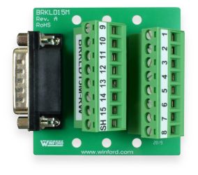 DB15 Pluggable Terminal Breakout Boards - Winford Engineering