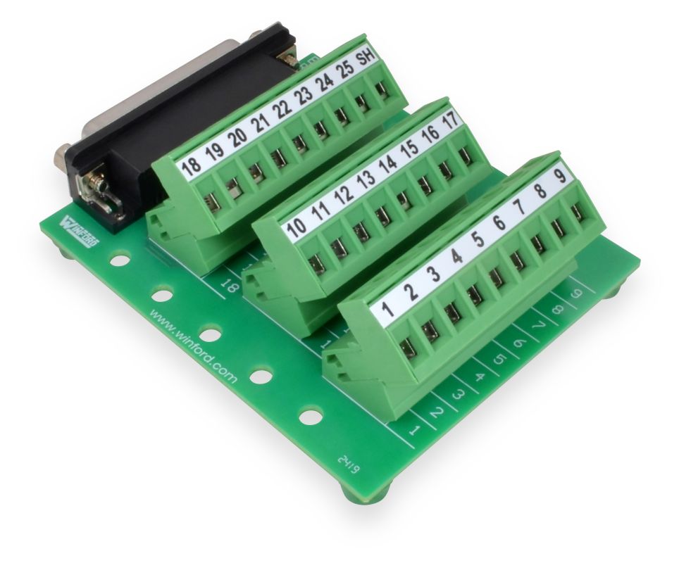 DB25 Pluggable Terminal Breakout Boards - Winford Engineering
