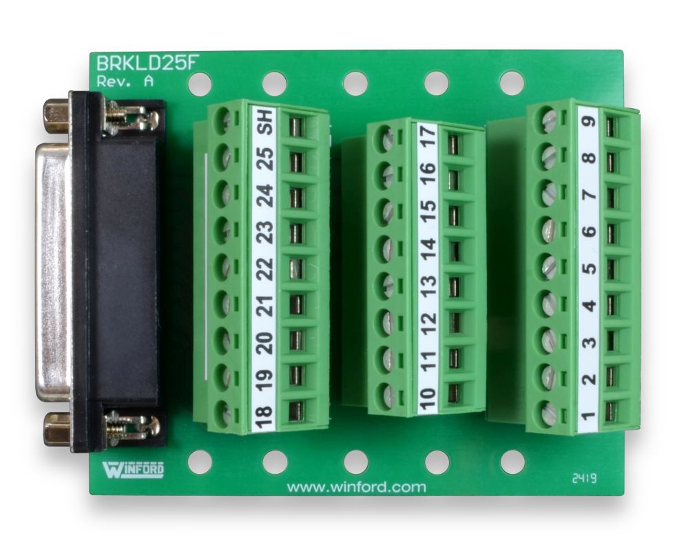 DB25 Pluggable Terminal Breakout Boards - Winford Engineering