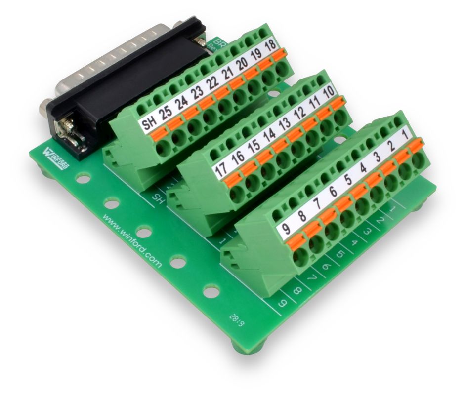 DB25 Pluggable Terminal Breakout Boards - Winford Engineering