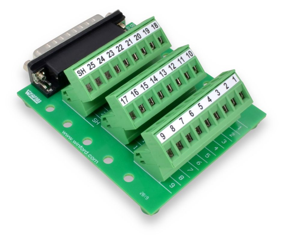 DB25 Pluggable Terminal Breakout Boards - Winford Engineering