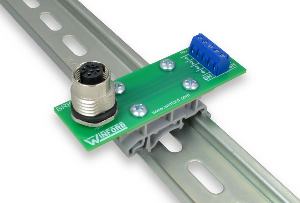 M12 4-Pin Breakout Board with Screw Terminals - Winford Engineering