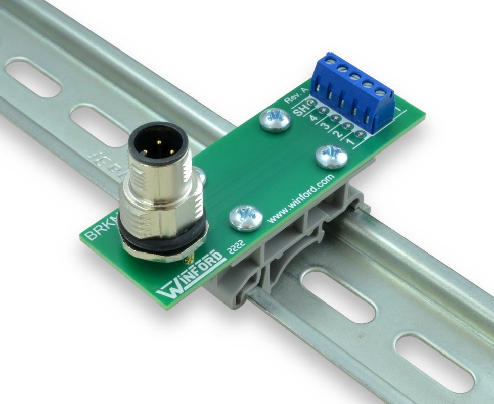 M12 4-Pin Breakout Board with Screw Terminals - Winford Engineering