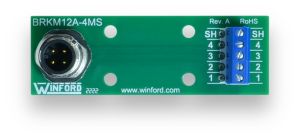 M12 4-Pin Breakout Board with Screw Terminals - Winford Engineering