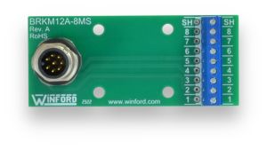 M12 8-Pin Breakout Board with Screw Terminals - Winford Engineering