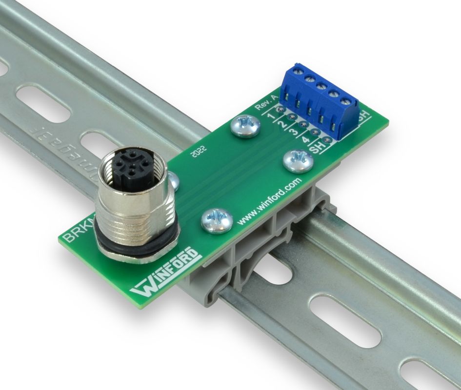 M12 4-Pin Breakout Board with Screw Terminals - Winford Engineering
