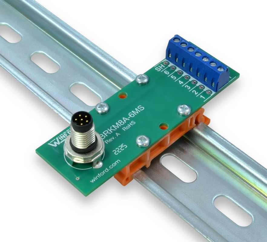 M8 6-Pin Breakout Board with Screw Terminals - Winford Engineering
