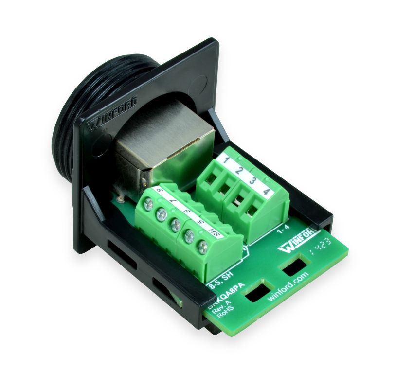 RJ45 8P8C Panel-Mount Breakout Board with Screw Terminals - Winford ...