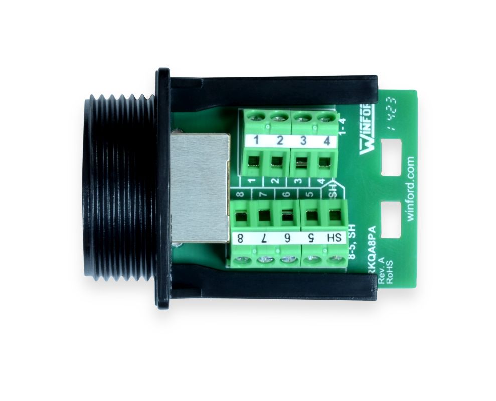 RJ45 8P8C Panel-Mount Breakout Board with Screw Terminals - Winford ...