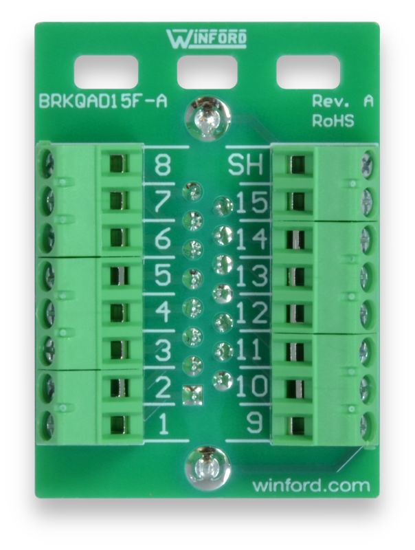DB15 Panel Mount Breakout Board - Winford Engineering