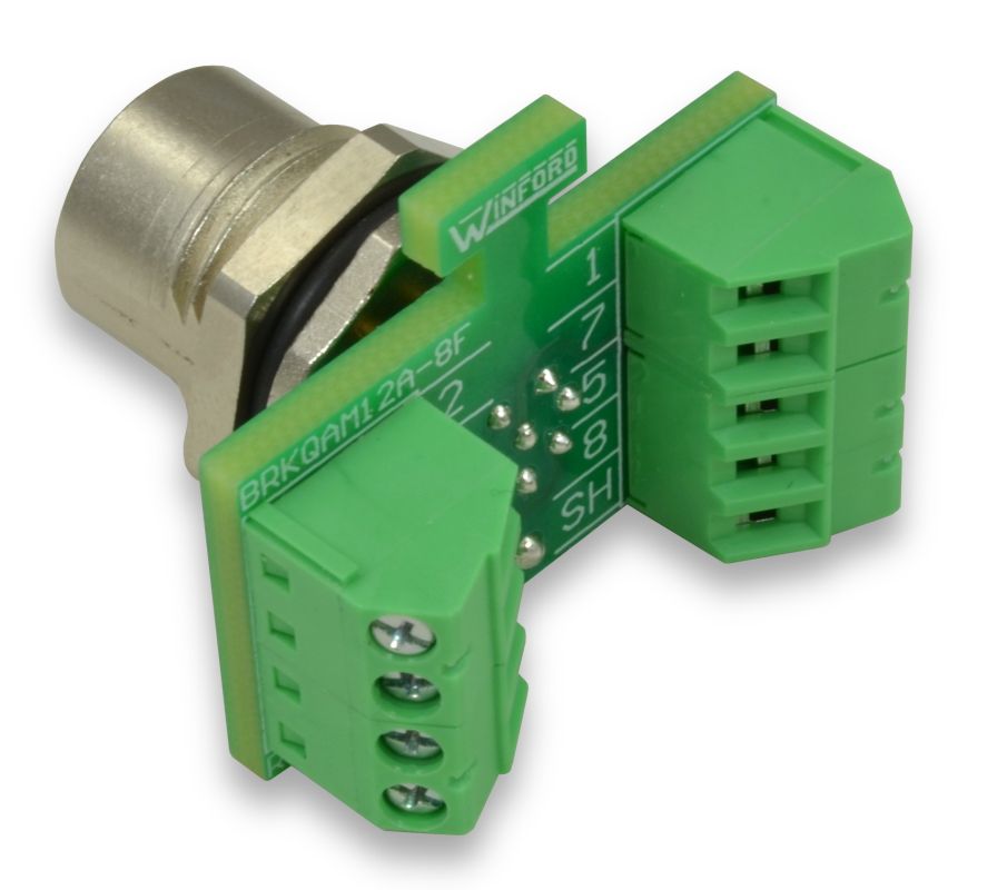 M12 8-Pin Panel Mount Breakout Boards - Winford Engineering