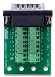 DB15 Slim Breakout Board with Screw Terminals - Winford Engineering