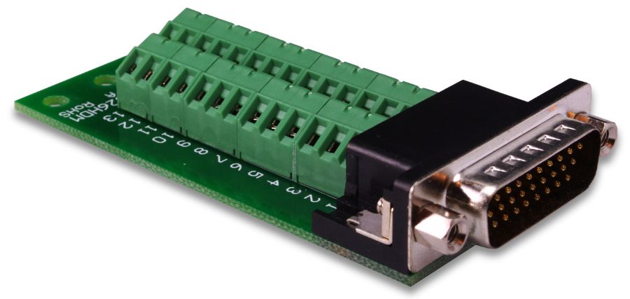 DB26HD Slim Breakout Board with Screw Terminals - Winford Engineering