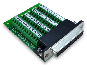 DB44HD Slim Breakout Board with Screw Terminals - Winford Engineering