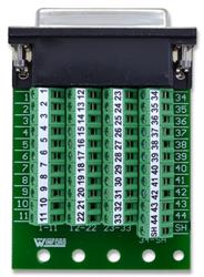 DB44HD Slim Breakout Board with Screw Terminals - Winford Engineering