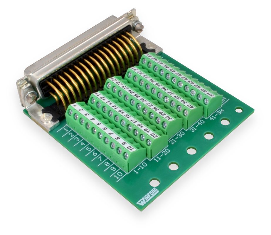 DB50 Slim Breakout Board with Screw Terminals - Winford Engineering