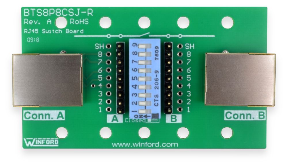 Diagnostic Breakout Board with Switches: RJ45 (8P8C) Connector ...