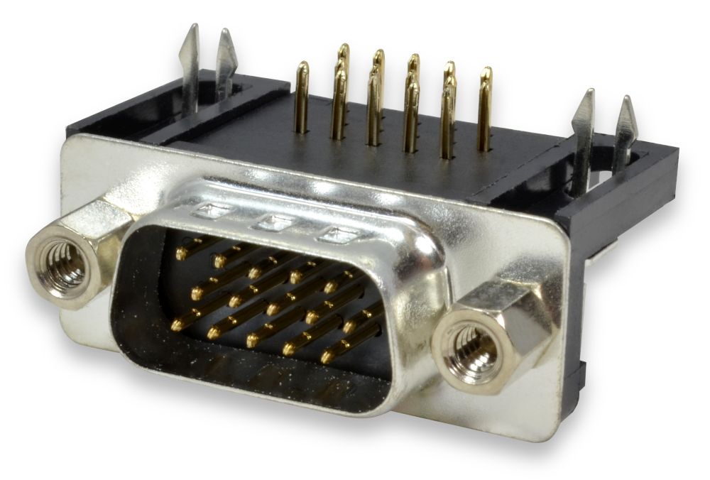 DB15 High Density PCB Mount Right Angle Connectors - Winford Engineering