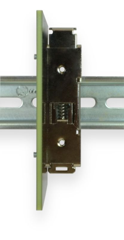 4.0" x 4.0" Solid DIN Rail Mounting Plate with Right Angle Bracket ...