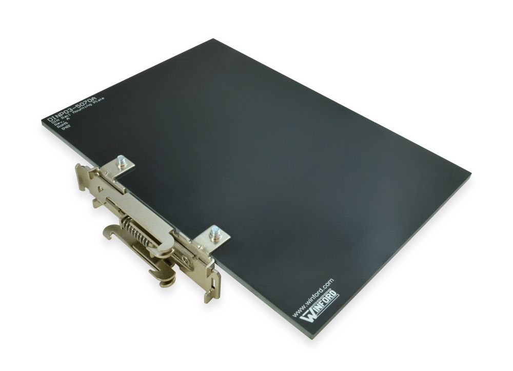 Solid DIN Rail Mounting Plate with Right Angle Bracket - 5.0" x 7.0 ...