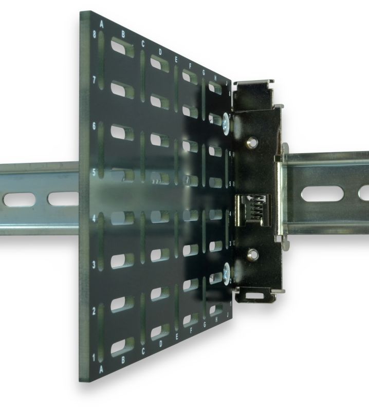 5.15" x 4.0" DIN Rail Mounting Plate with Mounting Slots and Right ...