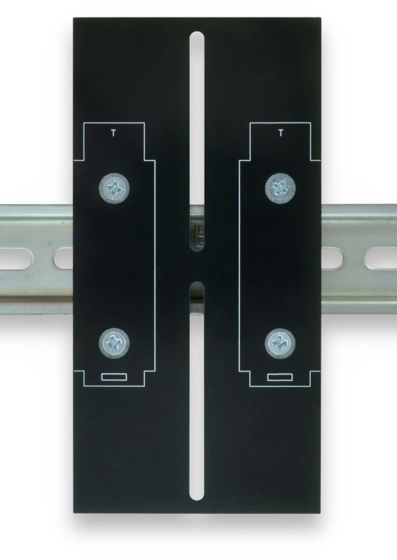 3.0" x 6.0" DIN Rail Mounting Plate with Long Vertical Screw Slot ...