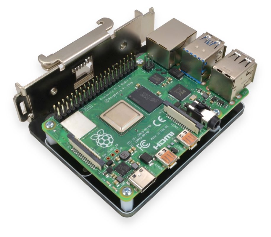 DIN Rail Mounting Plate with Right Angle Bracket, for Raspberry Pi - Winford Engineering