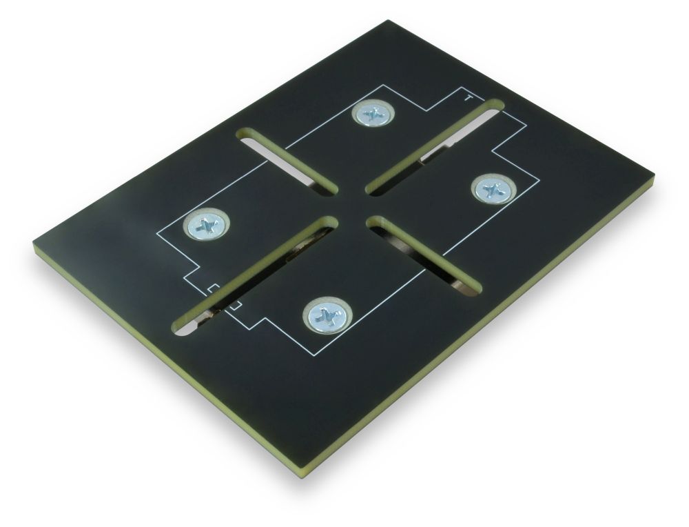 3.0" x 4.0" DIN Rail Mounting Plate with Long Vertical and Horizontal ...