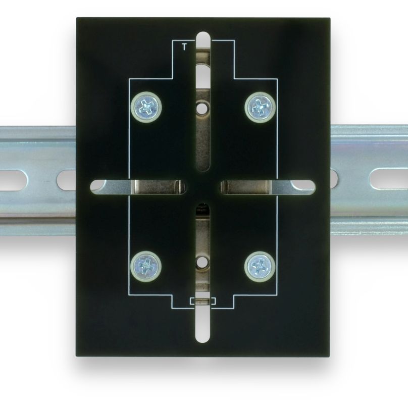3.0" x 4.0" DIN Rail Mounting Plate with Long Vertical and Horizontal ...