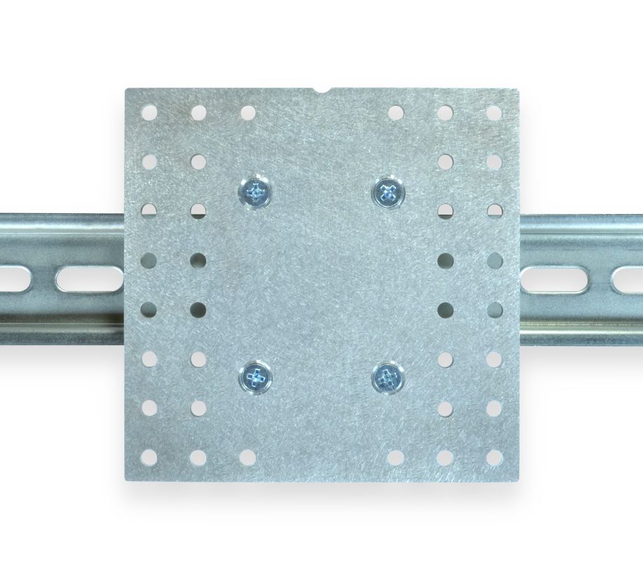 4.0" x 4.0" DIN Rail Mounting Plate - Aluminum - Winford Engineering