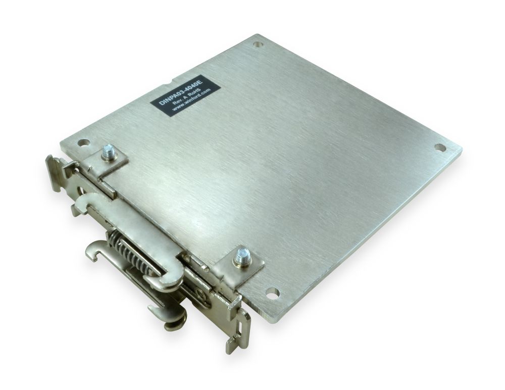 4.0" x 4.0" DIN Rail Mounting Plate - Aluminum, with Right Angle ...